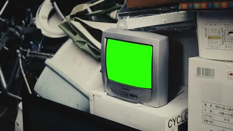 Old Dumped Television Green Screen Stati... | Stock Video | Pond5