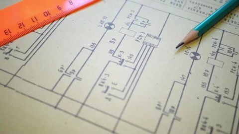 Electrical Engineering Drawing Stock Video Footage | Royalty Free ...