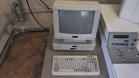 Old Fashioned PC. Retro Computer Technol... | Stock Video | Pond5