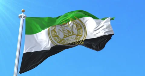 Old Flag of Islamic State of Afghanistan... | Stock Video | Pond5