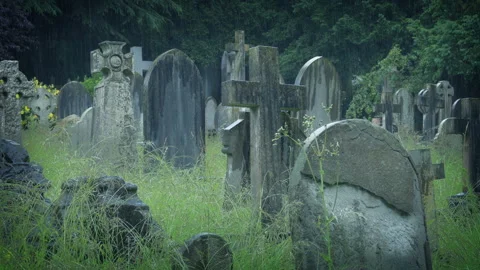 Graveyard Rain Stock Footage ~ Royalty Free Stock Videos | Pond5