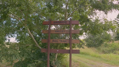 Old Heritage sign along old rail line, B... | Stock Video | Pond5