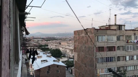Old high-rise buildings in Yerevan, Arme... | Stock Video | Pond5