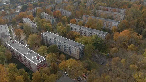 Old high-rise Soviet houses. Russia. The... | Stock Video | Pond5