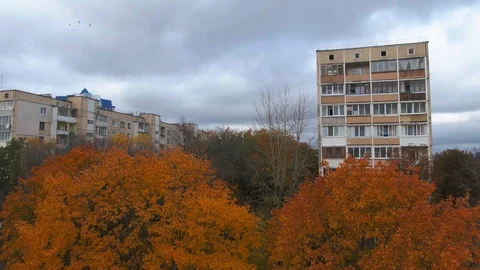 Old high-rise Soviet houses. Russia. The... | Stock Video | Pond5