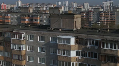 Old high-rise Soviet houses. Russia. The... | Stock Video | Pond5