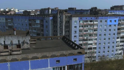 Old high-rise Soviet houses. Russia. The... | Stock Video | Pond5