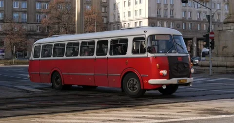 Old historic bus known as Ogorek (Cucumb... | Stock Video | Pond5