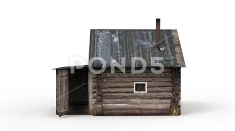 Old industrial building render on a white background. 3D rendering ...