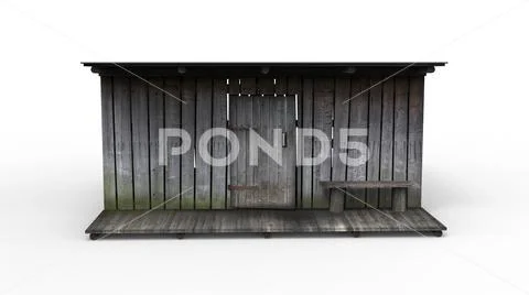 Old industrial building render on a white background. 3D rendering ...