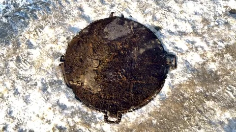 The old iron hatch above the observation... | Stock Video | Pond5