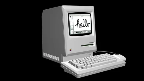 Old Mac Plus Computer saying Hello Compu... | Stock Video | Pond5