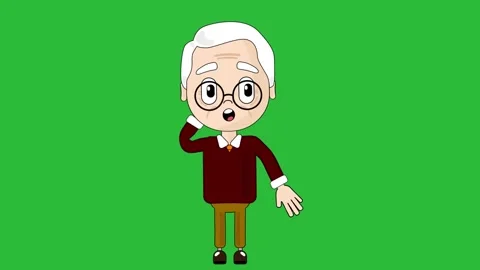 Old Man Awkward Animation Character Talk... | Stock Video | Pond5