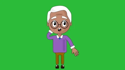 Old Man Awkward Animation Character Talk... | Stock Video | Pond5