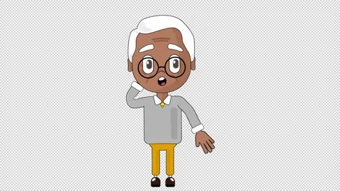 Old Man Awkward Animation Character Talk... | Stock Video | Pond5