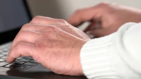 Old Man Typing Stock Footage ~ Royalty Free Stock Videos | Pond5