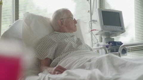 Old Man Laying In Hospital Bed | Stock Video | Pond5