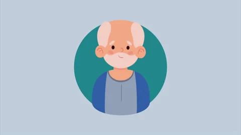 old man smiling character animation | Stock Video | Pond5