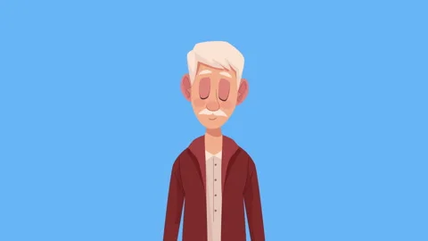 old man standing character animation | Stock Video | Pond5