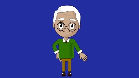 Old Man Waiting Animation Character Talk... | Stock Video | Pond5