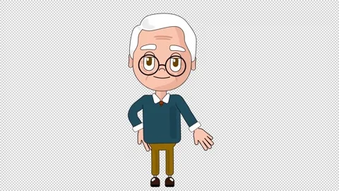 Old Man Waiting Animation Character Talk... | Stock Video | Pond5