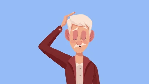 old man worried character animation | Stock Video | Pond5
