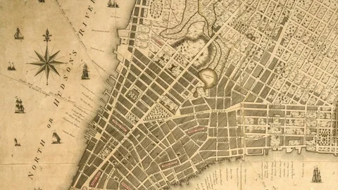 Old Map of New York City Harbor and Huds... | Stock Video | Pond5