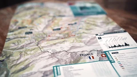 Old map showing the Swiss/French border,... | Stock Video | Pond5
