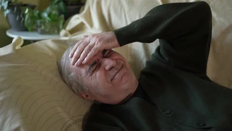 Old Men Laying in Bed Suffering From a H... | Stock Video | Pond5