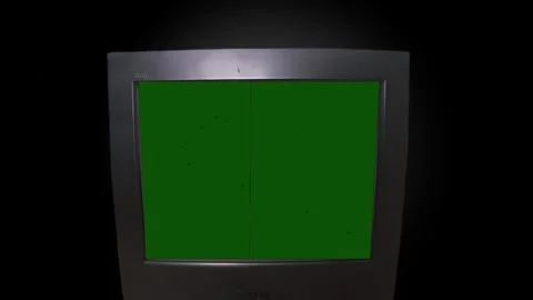 Old Monitor CRT Green Static Noise Loop ... | Stock Video | Pond5