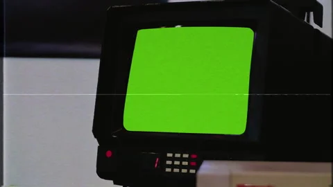 Old Monitor Green Screen House Interior ... | Stock Video | Pond5