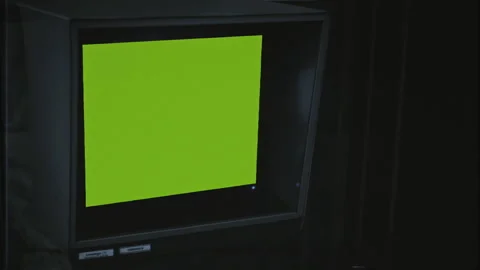 Old Monitor Green Screen Vintage VHS Tex... | Stock Video | Pond5