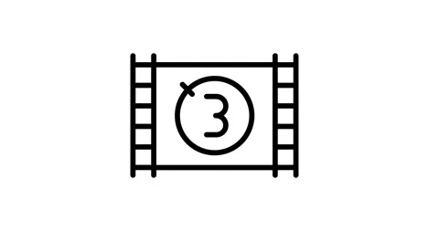 old movie countdown animated outline ico... | Stock Video | Pond5