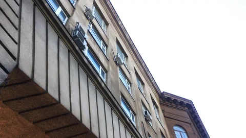 old multi-storey house with an arch over... | Stock Video | Pond5