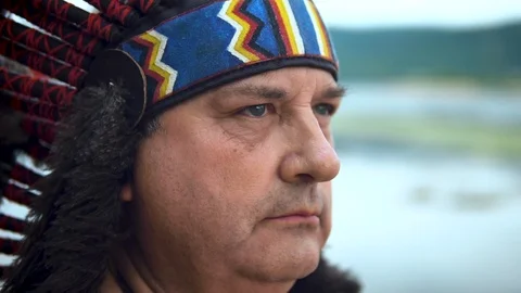 Old Native American Indians looks into t... | Stock Video | Pond5