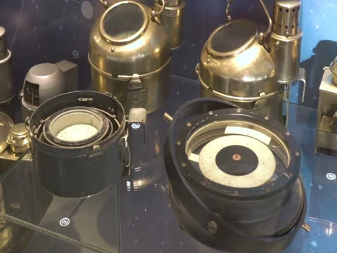 Old Naval gyro-compass . The used instru... | Stock Video | Pond5