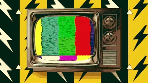 Old or vintage television with a moving ... | Stock Video | Pond5