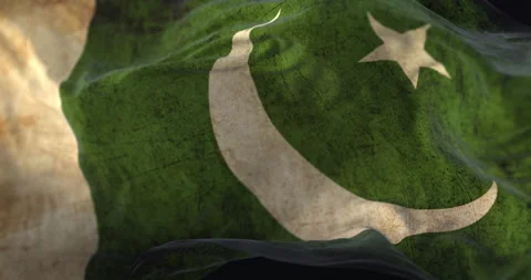 Old Pakistan Flag waving at wind. Loop | Stock Video | Pond5