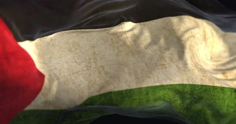 Old Palestine Flag waving at wind. Loop | Stock Video | Pond5