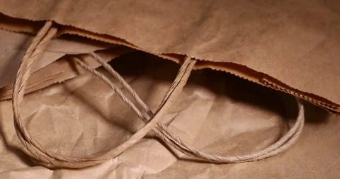 old paper bag for goods made of recycled... | Stock Video | Pond5