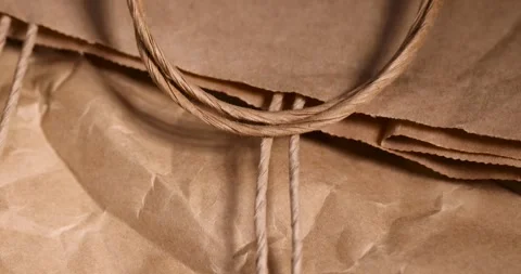 old paper bag for goods made of recycled... | Stock Video | Pond5