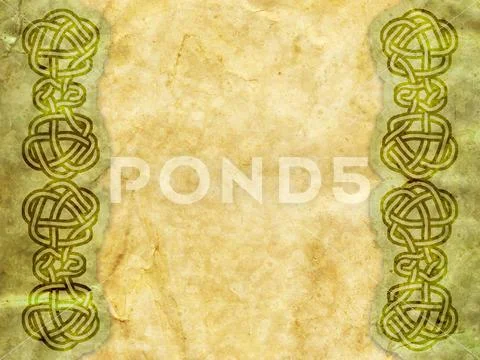 Old paper with celtic pattern ~ Clip Art #95428979