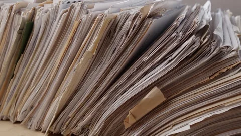 An old paper file in a museum library ho... | Stock Video | Pond5