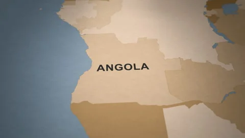 Old Paper Map of Angola | Stock Video | Pond5