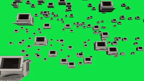 Old PC Computers Floating in Empty Space... | Stock Video | Pond5