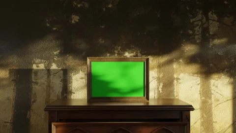 old picture frame with green screen cove... | Stock Video | Pond5