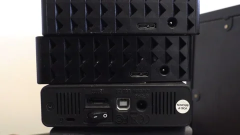 Old pile of external computer storage di... | Stock Video | Pond5