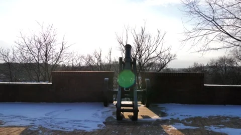 old powder cannon. Medieval weapons in a... | Stock Video | Pond5