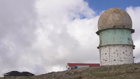 Old Radar Station at Top of Mountain in ... | Stock Video | Pond5