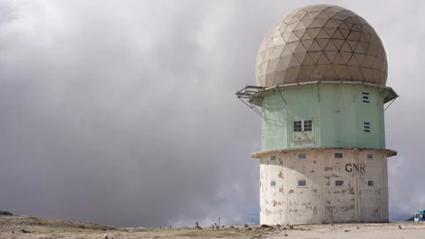 Old Radar Tower at the highest point in ... | Stock Video | Pond5
